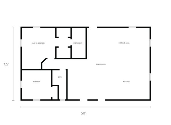 30x50 Metal Building Home: The Stanford | General Steel Shop